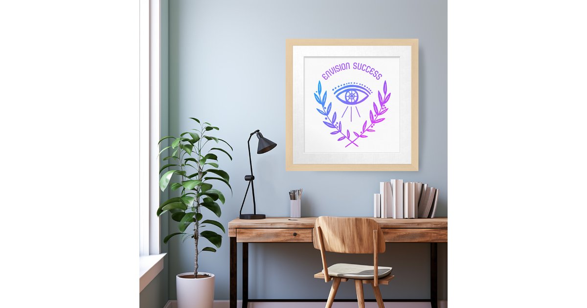 ENVISION SUCCESS Motivation Inspirational Boho Eye Poster | Zazzle