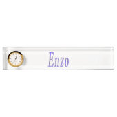 Enzo,_Name,_Logo, Desk Name Plate With Clock. | Zazzle
