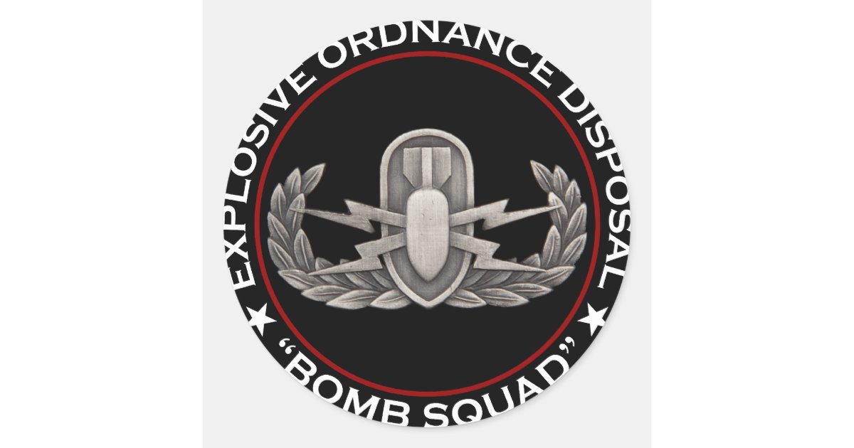 EOD "Bomb Squad" Classic Round Sticker | Zazzle