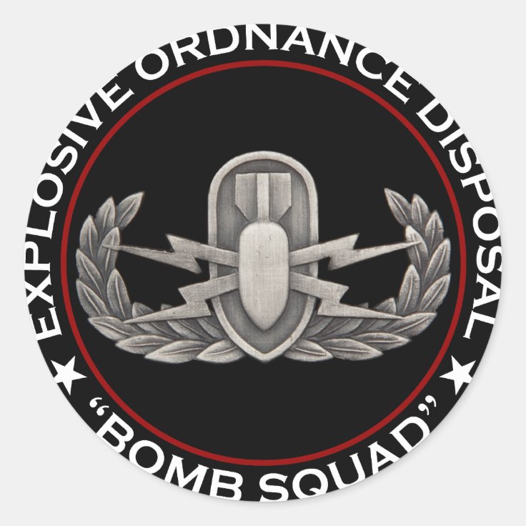 EOD "Bomb Squad" Classic Round Sticker | Zazzle