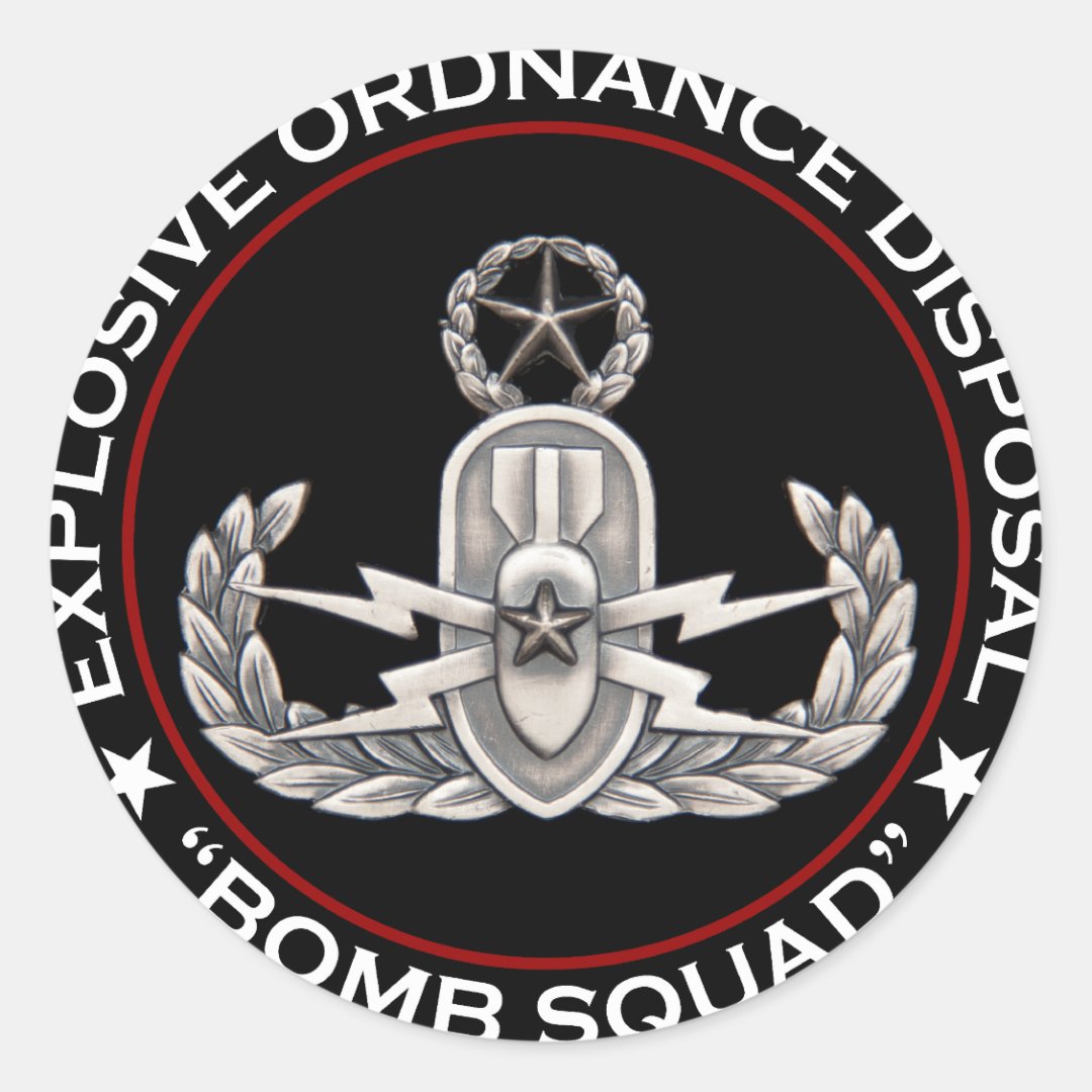 EOD Master "Bomb Squad" Classic Round Sticker | Zazzle