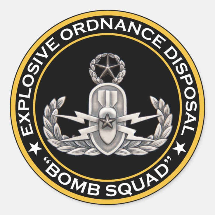 EOD Master Bomb Squad Classic Round Sticker | Zazzle