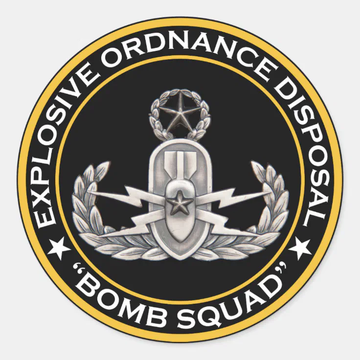EOD Master Bomb Squad Classic Round Sticker | Zazzle
