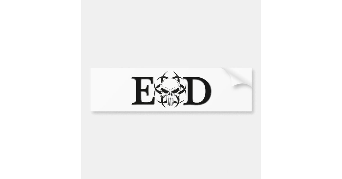EOD skull Bumper Sticker | Zazzle
