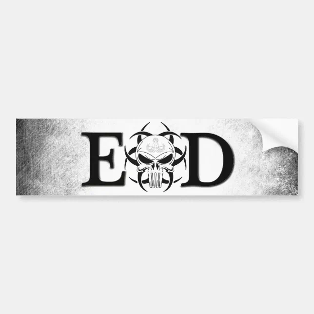 EOD skull with crab grunge Bumper Sticker | Zazzle