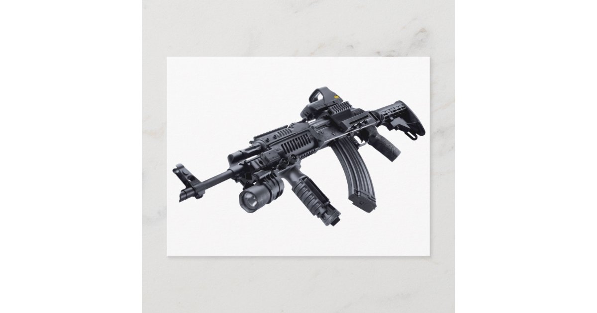 EOTech Sighted Tactical AK-47 Assault Rifle Postcard | Zazzle