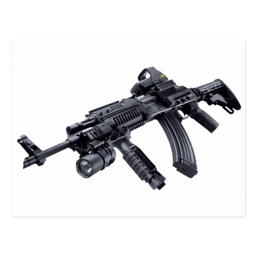EOTech Sighted Tactical AK-47 Assault Rifle Postcard | Zazzle