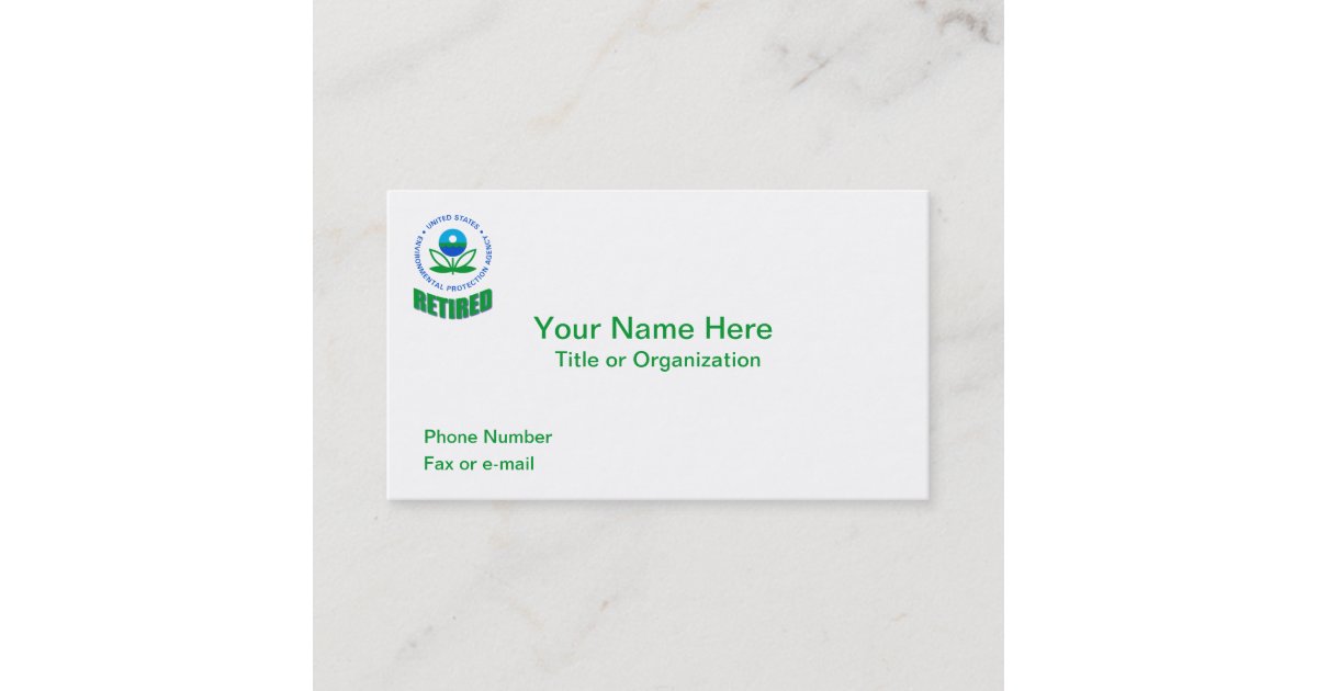 EPA Retired Business Card | Zazzle