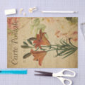 Ephemera French Postcard Orange Lilly Decoupage Tissue Paper | Zazzle