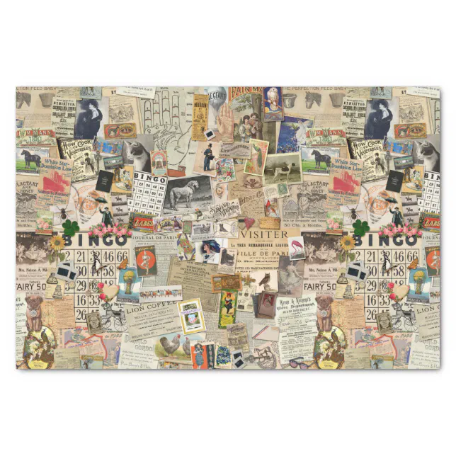 Ephemera Scatter Decoupage or collage paper | Zazzle
