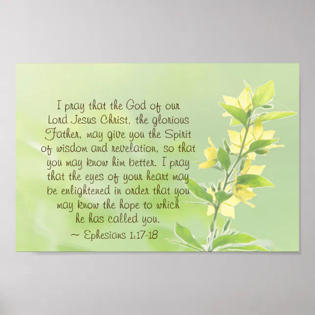 Ephesians 1:17-18 Hope to which He has called you Poster | Zazzle