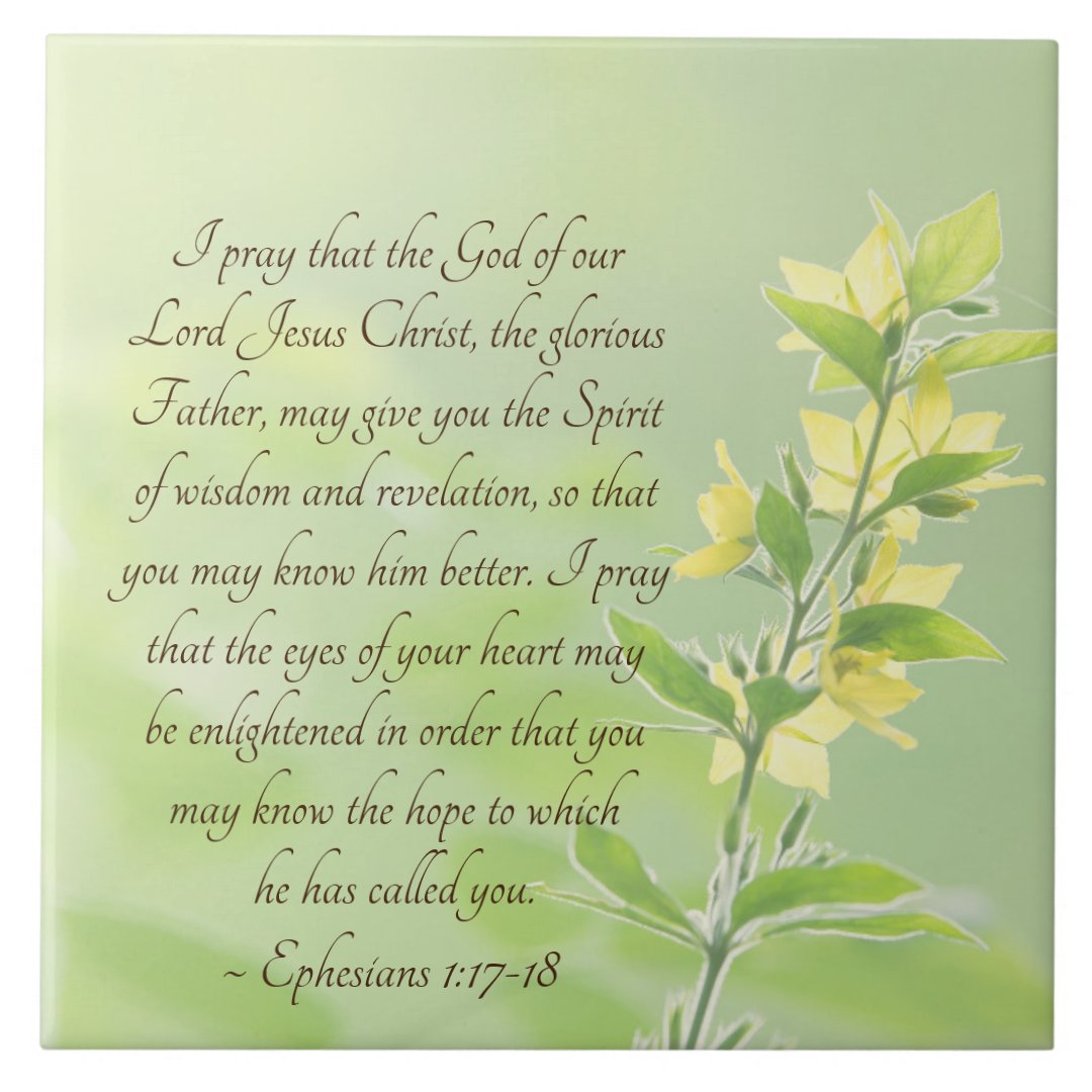 Ephesians 1:17-18 Spirit of Wisdom and Revelation Ceramic Tile | Zazzle