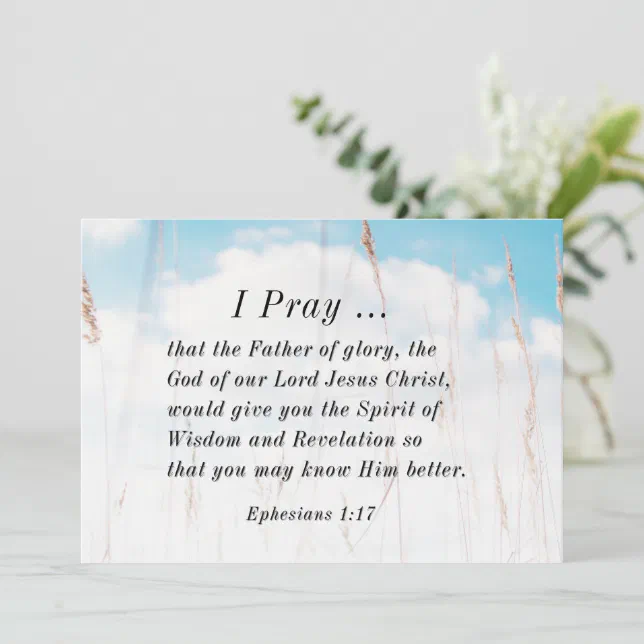 Ephesians 1:17 Bible Prayer Wisdom Revelation Card | Zazzle