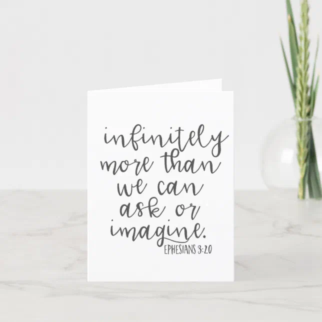 Ephesians 3:20 Infinitely More Bible Scripture Art Thank You Card | Zazzle