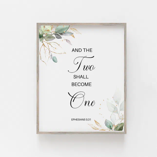 Ephesians 5:31 Two Shall Become One Poster | Zazzle