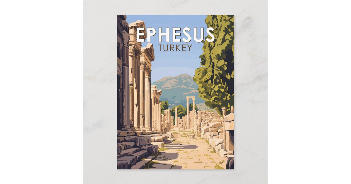 Ephesus Turkey Travel Art Vintage Postcard | Zazzle