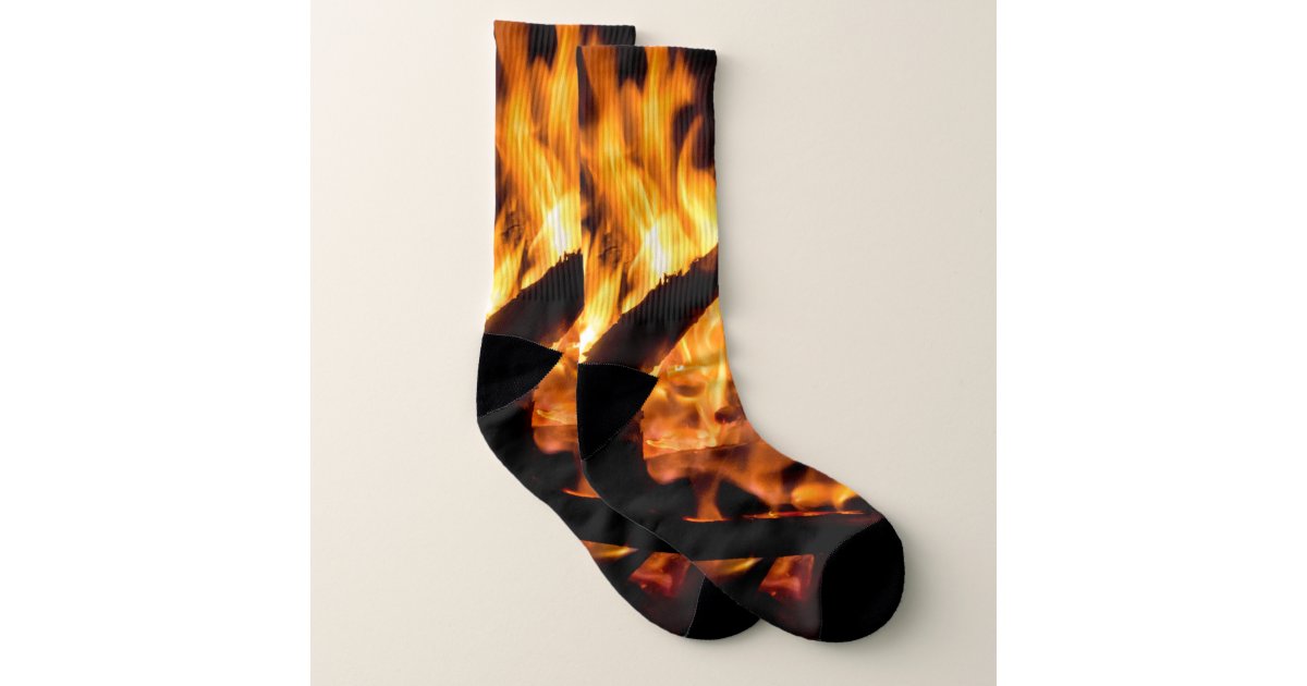 Epic Fire Flames Photo Socks | Zazzle.com