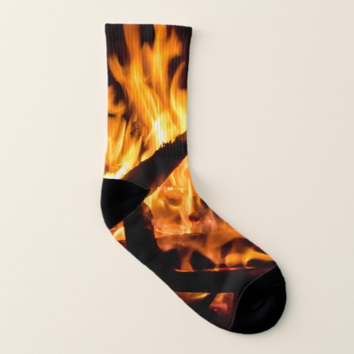 Epic Fire Flames Photo Socks | Zazzle