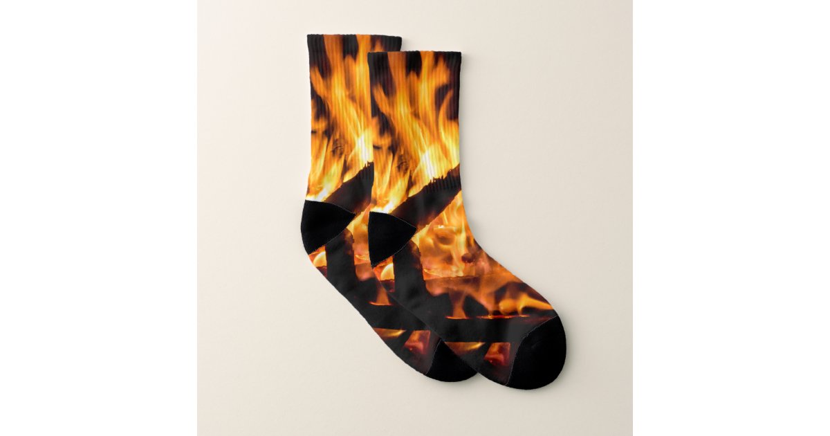 Epic Fire Flames Photo Socks | Zazzle