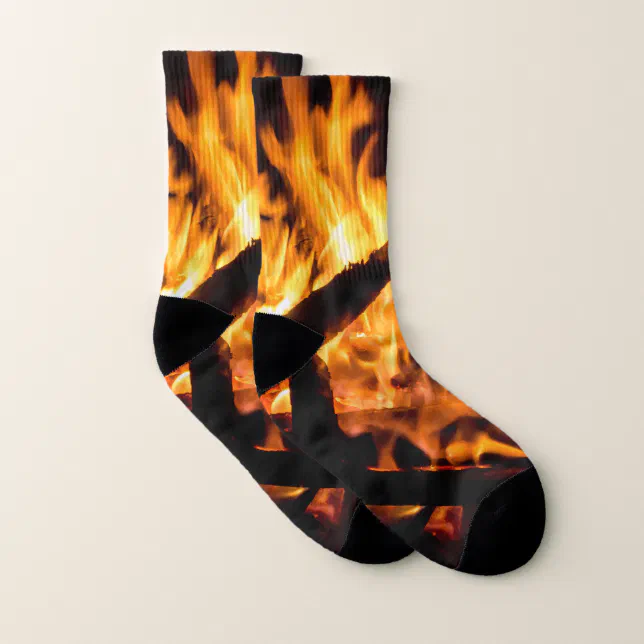 Epic Fire Flames Photo Socks | Zazzle