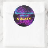 Epic Space Dart Blaster Birthday Party Thank You Classic Round Sticker ...