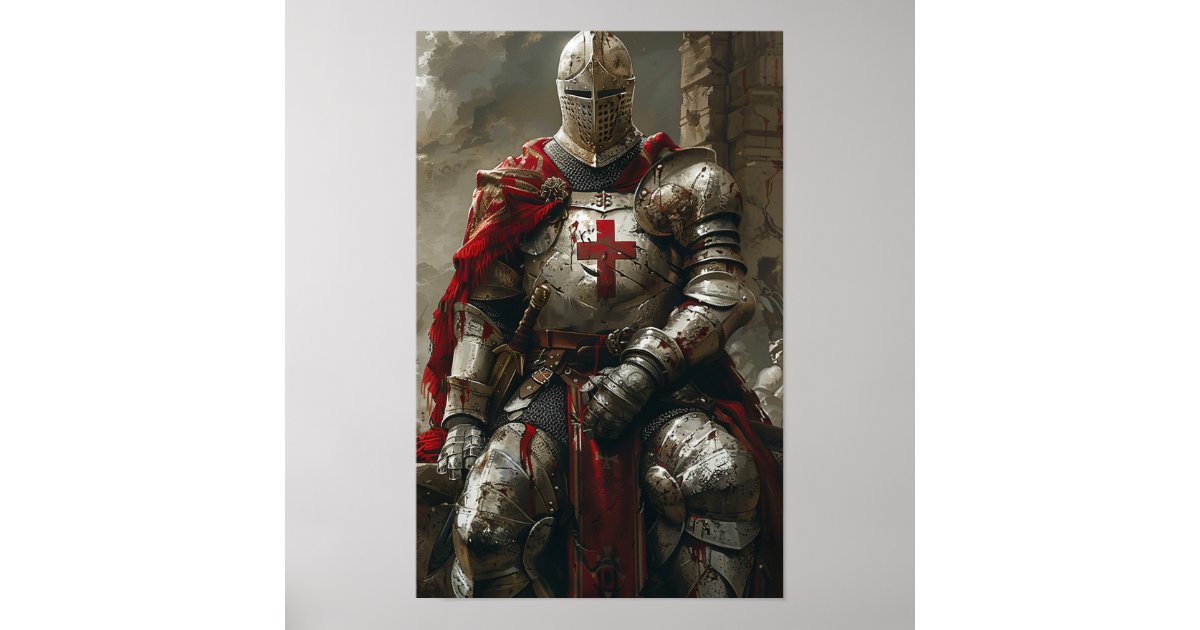 Epic Templar Knights - Hyper Realistic Poster | Zazzle