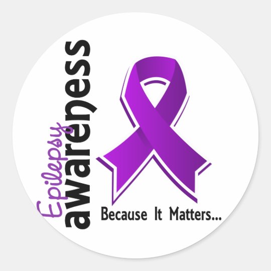 Epilepsy Awareness 5 Classic Round Sticker | Zazzle.com