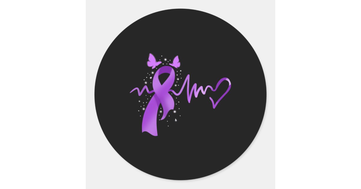 Epilepsy Awareness Heartbeat Classic Round Sticker | Zazzle