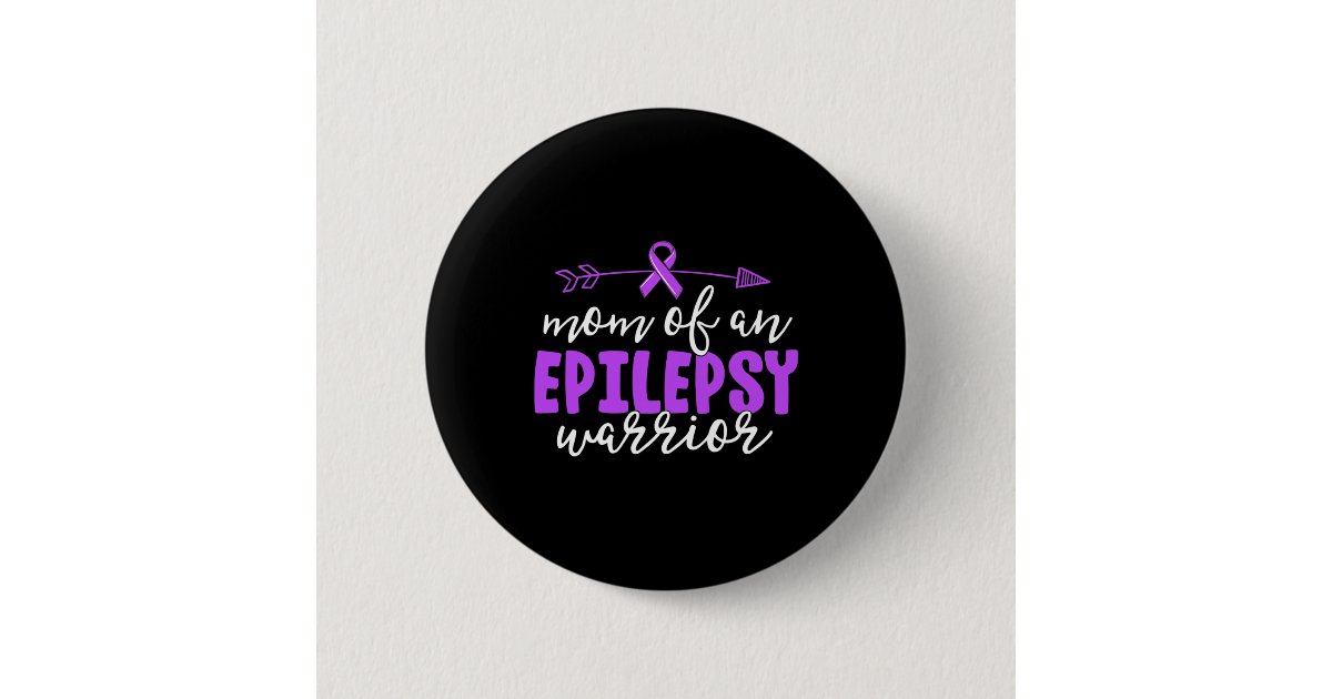Epilepsy Mom Purple Ribbon Awareness Mother Button | Zazzle