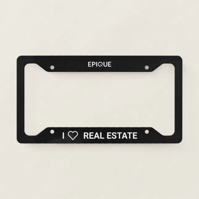 Epique I Heart Real Estate License Plate Cover | Zazzle