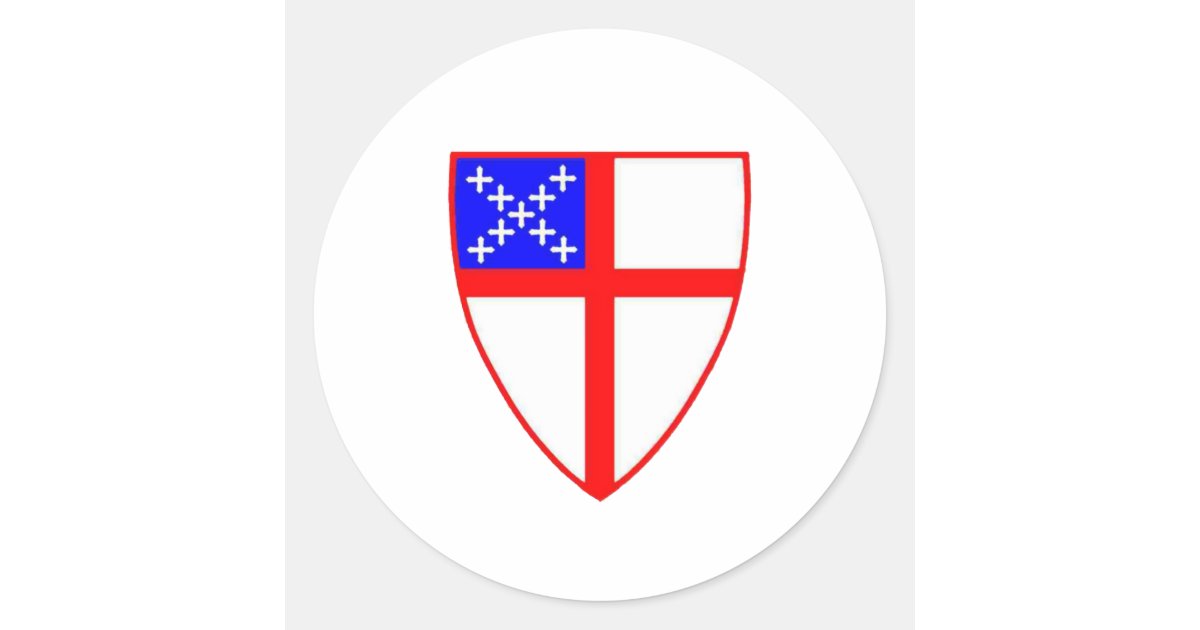 Episcopal Shield Classic Round Sticker | Zazzle