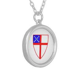 Episcopal Shield Silver Plated Necklace | Zazzle