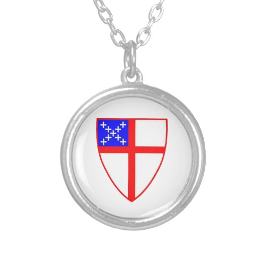 Episcopal Shield Silver Plated Necklace | Zazzle.com