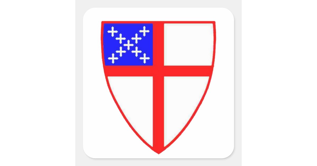 Episcopal Shield Square Sticker | Zazzle