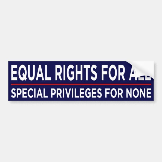 Equal Rights For All Bumper Sticker | Zazzle.com