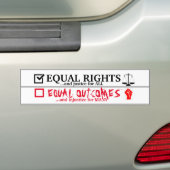 Equal Rights vs Equal Outcomes Bumper Sticker | Zazzle