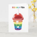 Equalitea LGBTQ pride rainbow flag boba bubble tea Card | Zazzle