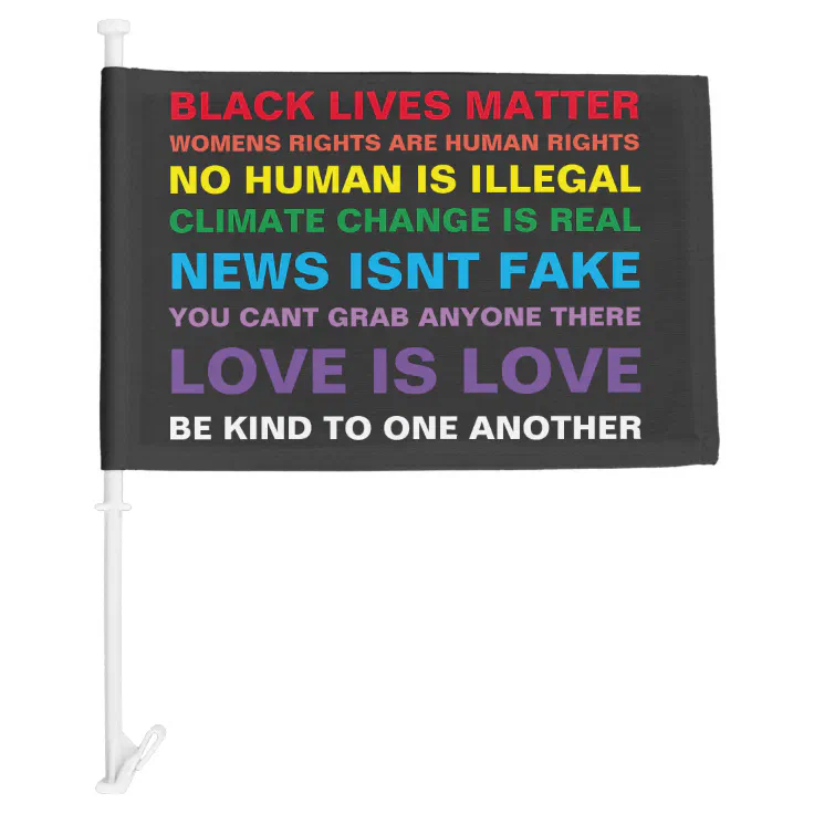 equality black lives matter pride car flag | Zazzle