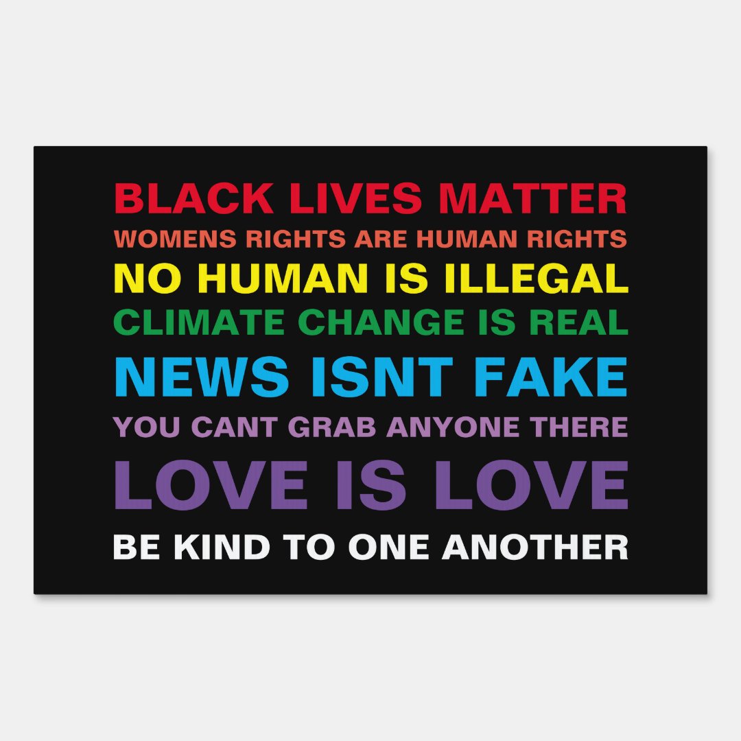 equality black lives matter pride yard sign | Zazzle