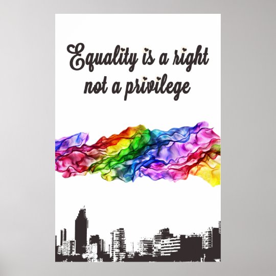 Equality is a Right, Not a Privilege Poster | Zazzle.com
