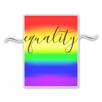 Equality LGBT Rainbow Pride Ombre Gradient Sticker | Zazzle