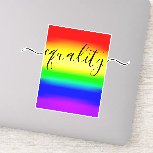 Equality LGBT Rainbow Pride Ombre Gradient Sticker | Zazzle