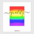 Equality LGBT Rainbow Pride Ombre Gradient Sticker | Zazzle