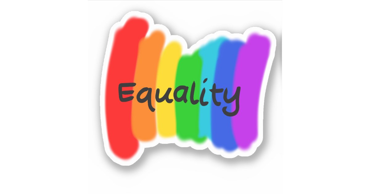 “Equality” Rainbow Text Sticker | Zazzle