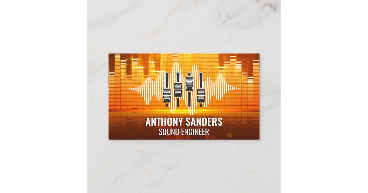 Equalizer Light Background | Mixer | Sound Business Card | Zazzle