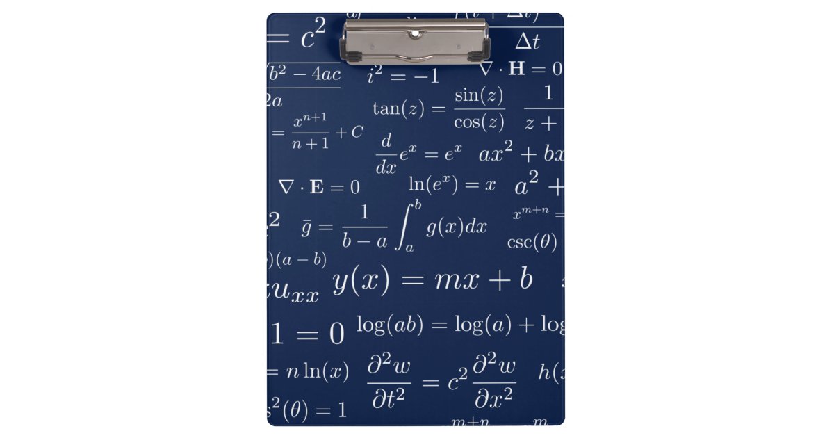 Equations of Math and Science Clipboard | Zazzle