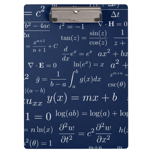 Equations of Math and Science Clipboard | Zazzle