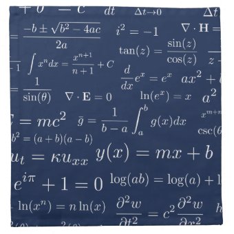 Equations of Math and Science Cloth Napkins | Zazzle