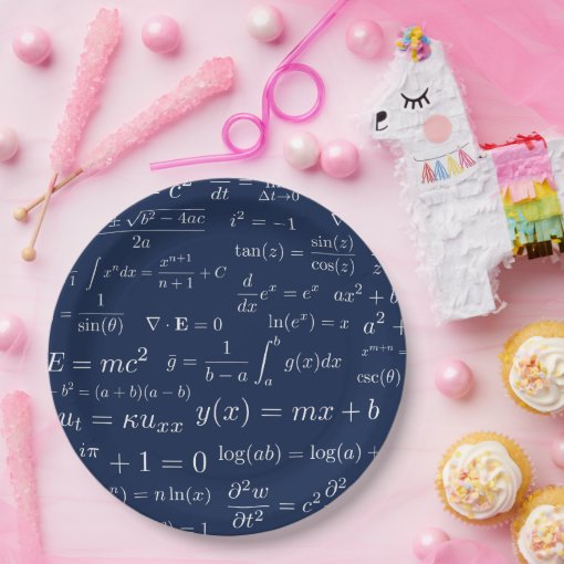 Equations of Math and Science Paper Plates | Zazzle