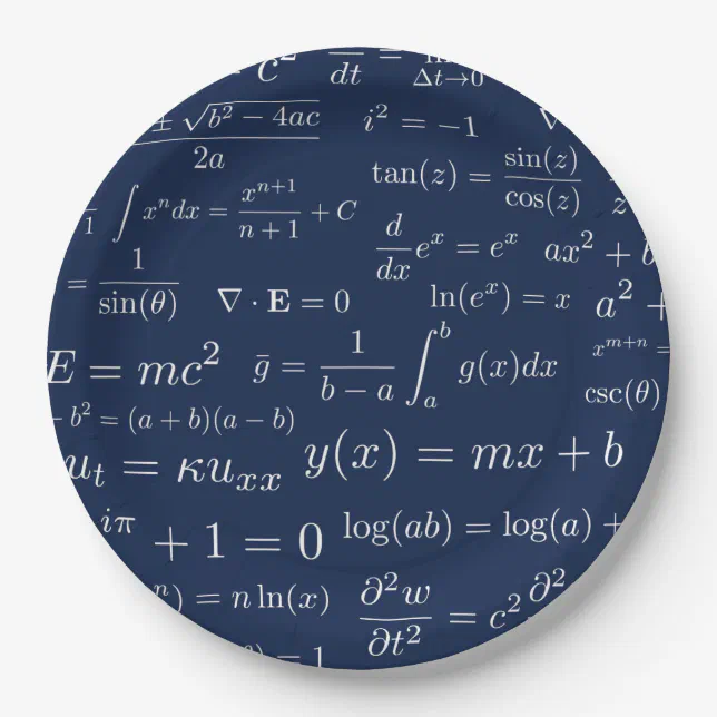 Equations of Math and Science Paper Plates | Zazzle